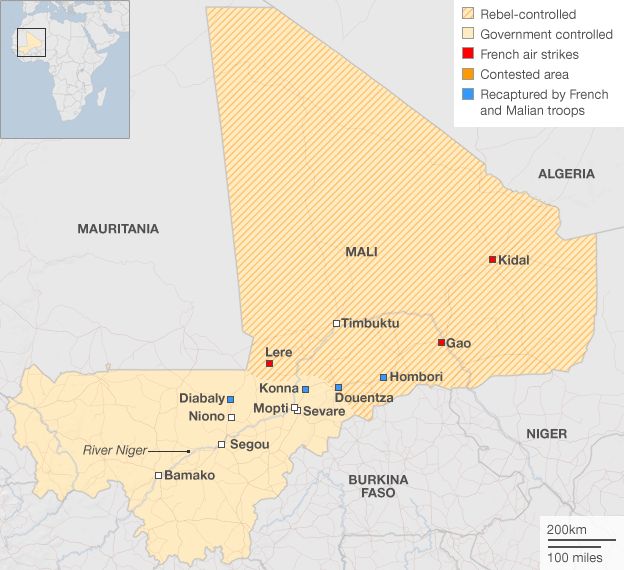 Mali: French-led soldiers 'in control of Gao' - BBC News