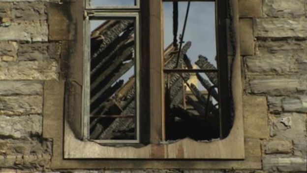 Somerset fire damages derelict Butleigh Hospital site - BBC News