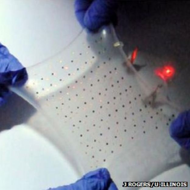 Stretchy battery drawn to three times its size - BBC News