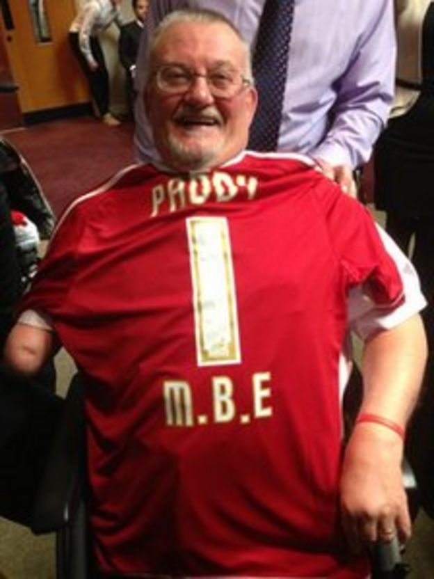 Disabled football fans' champion Paddy Cronesberry appointed MBE - BBC News