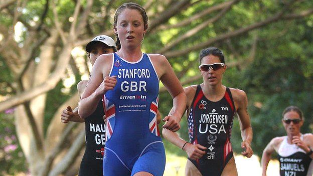 Welsh triathlete Non Stanford claims her first senior win - BBC Sport