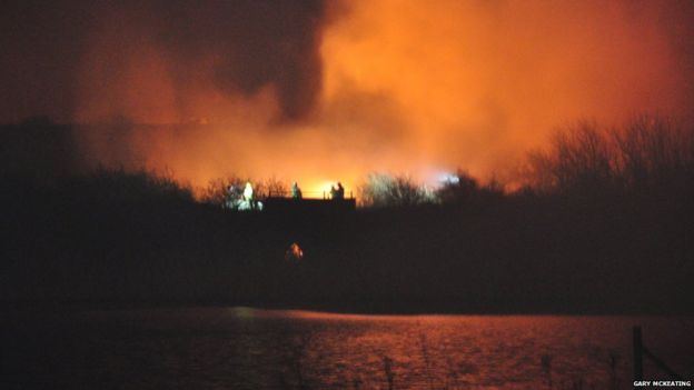 Siddick Ponds Nature Reserve fire in pictures - BBC News