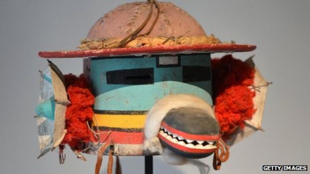 Hopi tribe masks fetch record prices at Paris auction - BBC News