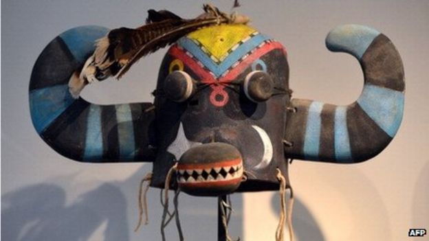 Hopi tribe masks fetch record prices at Paris auction - BBC News