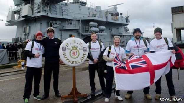 HMS Sutherland sailors' warship race raises £6,000 - BBC News