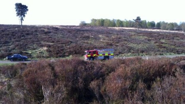 Cannock Chase grassland blazes 'started deliberately' - BBC News