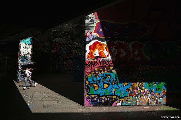 The secret colonies of graffiti artists and skateboarders - BBC News