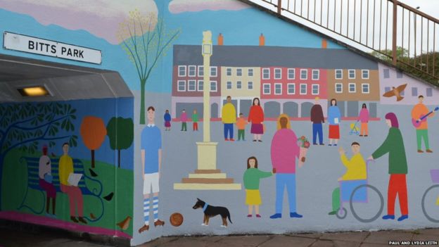 Carlisle 1970s subway transformed by art - BBC News