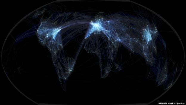 In pictures: Global flight paths - BBC News