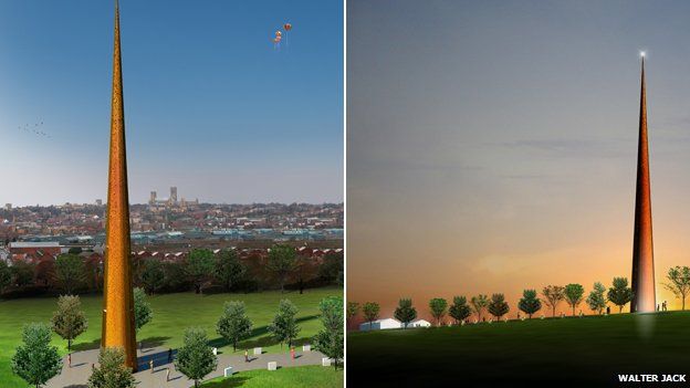 Bomber Command memorial in Lincoln: Steel spire design chosen - BBC News