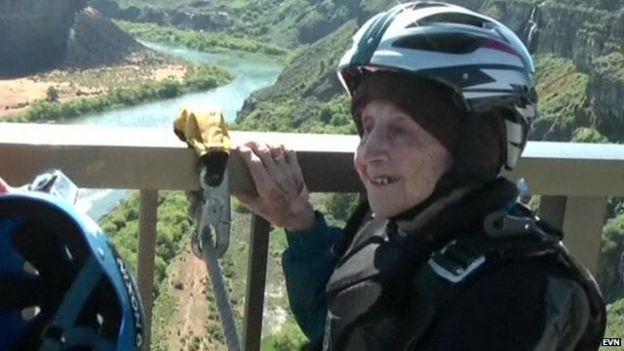 The girls base jumping off cliffs in the Swiss Alps - BBC News