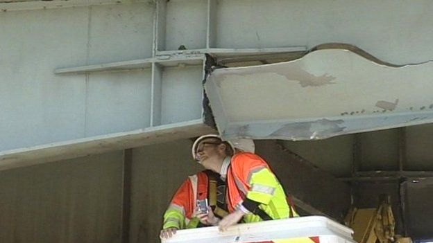 A12 Kelvedon Bridge Strike Lorry Driver Found Bbc News