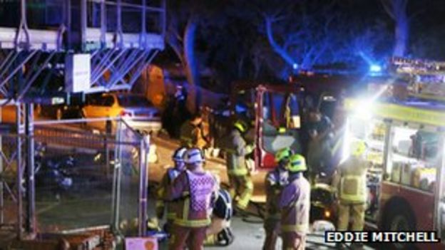 Brighton residents trapped by fire at flats - BBC News