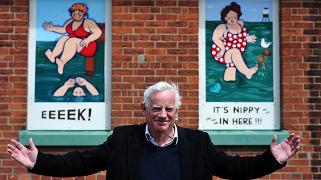 Hi-de-Hi! Harwich adopts 'cheeky' Bryan Rowland murals - BBC News