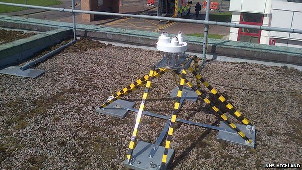 Sun monitor fitted to Raigmore Hospital in Inverness - BBC News