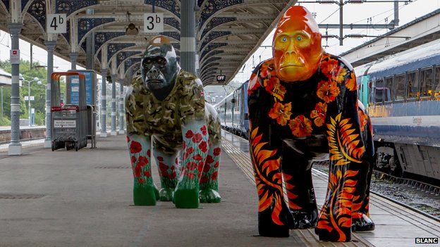 Norwich Go Go Gorillas 'life-size' art-trail revealed - BBC News