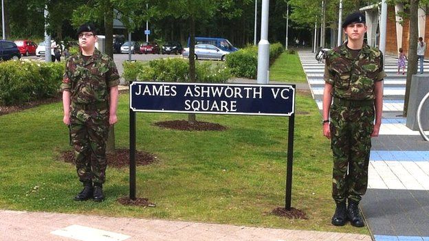 James Ashworth: Corby square named after fallen VC soldier - BBC News