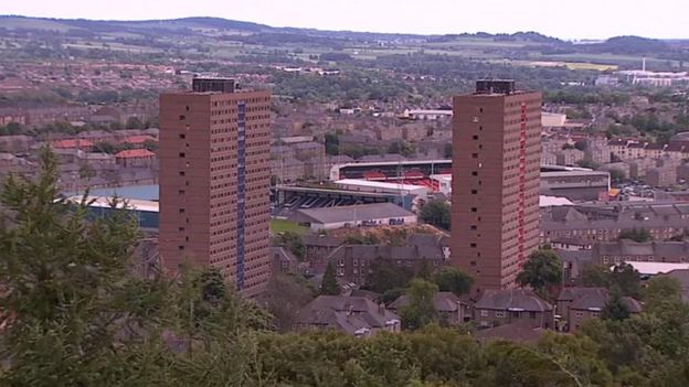 In pictures: Bringing down the Dundee tower blocks - BBC News