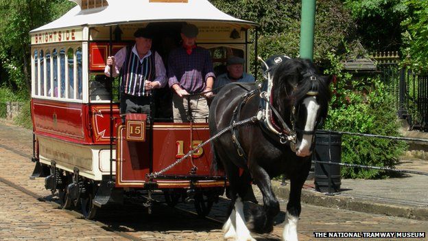 Derbyshire tram museum at Crich celebrates 50 years - BBC News