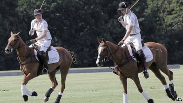 Prince William plays in charity polo match - BBC News