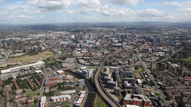 In pictures: Police helicopter captures Manchester from air - BBC News