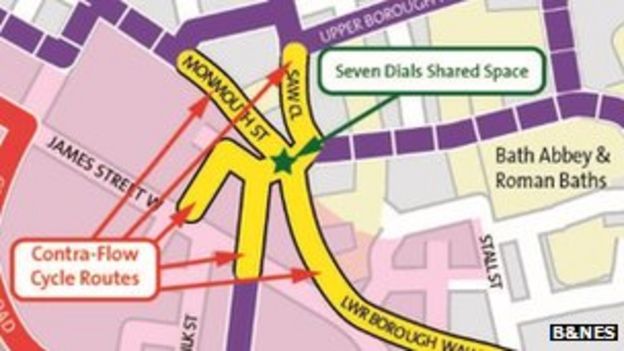 Bath city cyclists to get new contra-flow routes - BBC News