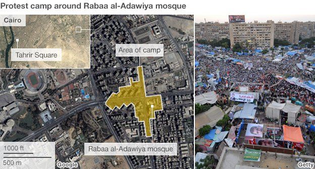 Egypt authorities delay Morsi protest camps crackdown - BBC News