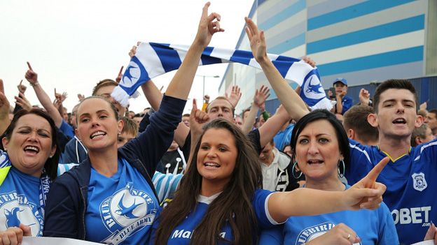 Bluebirds Unite: Cardiff fans walk remembers club's 'heritage' - BBC News