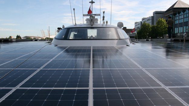 Boat's voyage a shining example of solar potential - BBC News