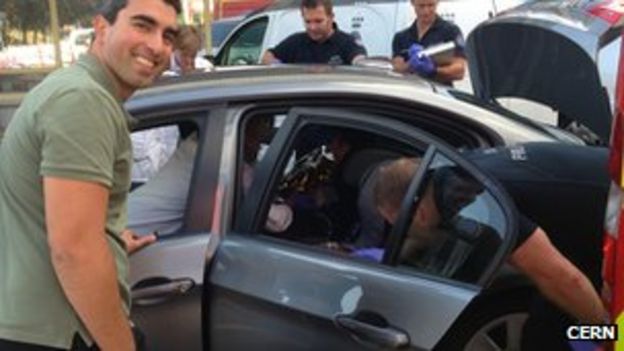 Cern staff 'accelerate' arrival of baby Lorenzo - BBC News