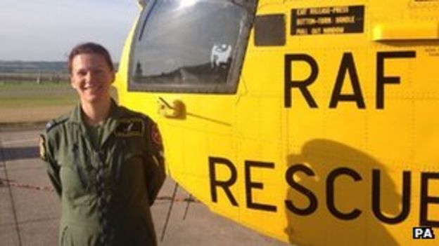 Military honours for the only female winchman in RAF - BBC News