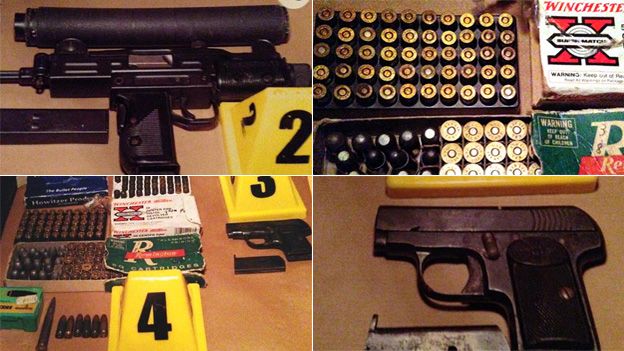 Four men jailed over weapons stash have sentences cut - BBC News