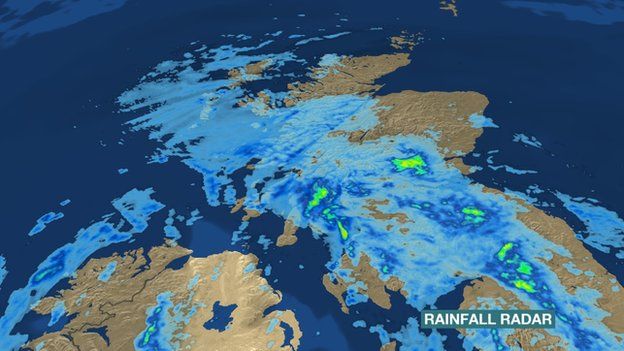 Heavy rain sweeps over much of Scotland - BBC News