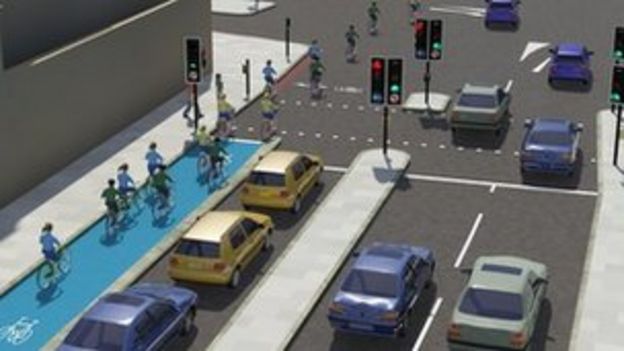 East London segregated cycle superhighway opened - BBC News