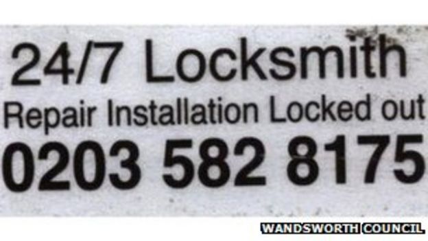 Burglars 'mark Wandsworth homes with locksmith stickers' - BBC News