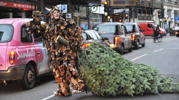 Caption Challenge: Man drags tree - BBC News