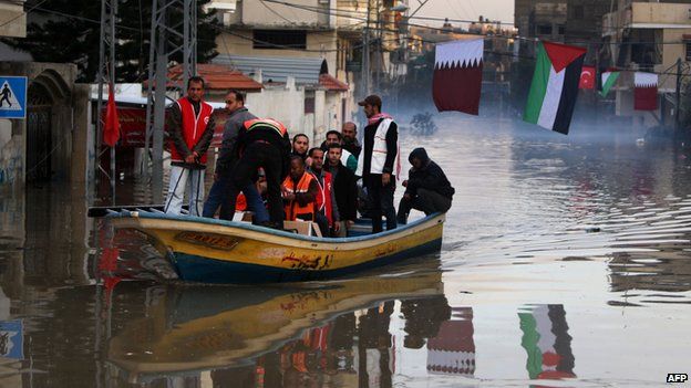 Floods, blockade and political rifts deepen Gaza misery - BBC News