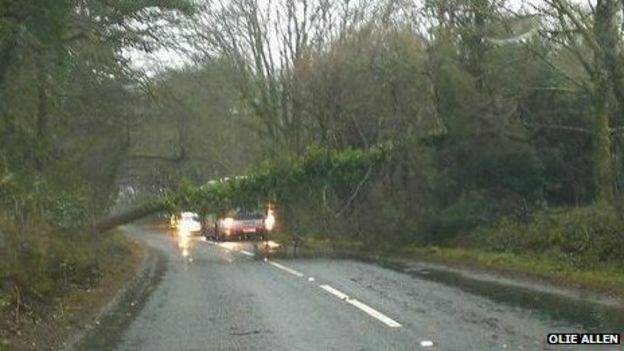Storm causes power cut for thousands across South West - BBC News