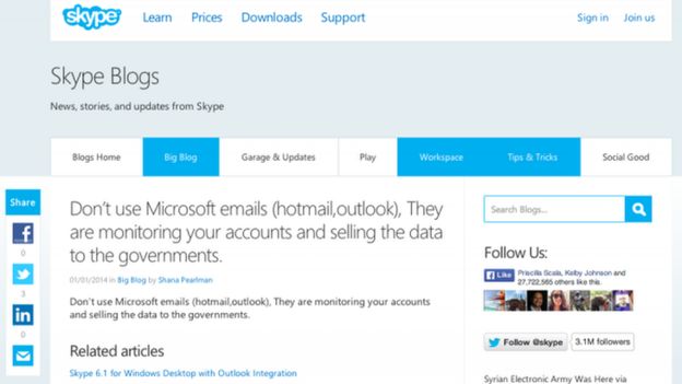Syrian hacking group places pop-up message on websites - BBC News