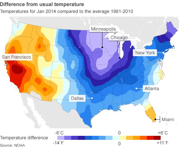 North America's deep freeze eases - BBC News