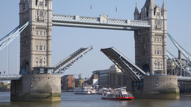 Old and new London bridge images combined - BBC News