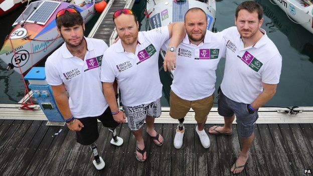 Amputee Atlantic rowing team nears finishing line - BBC News