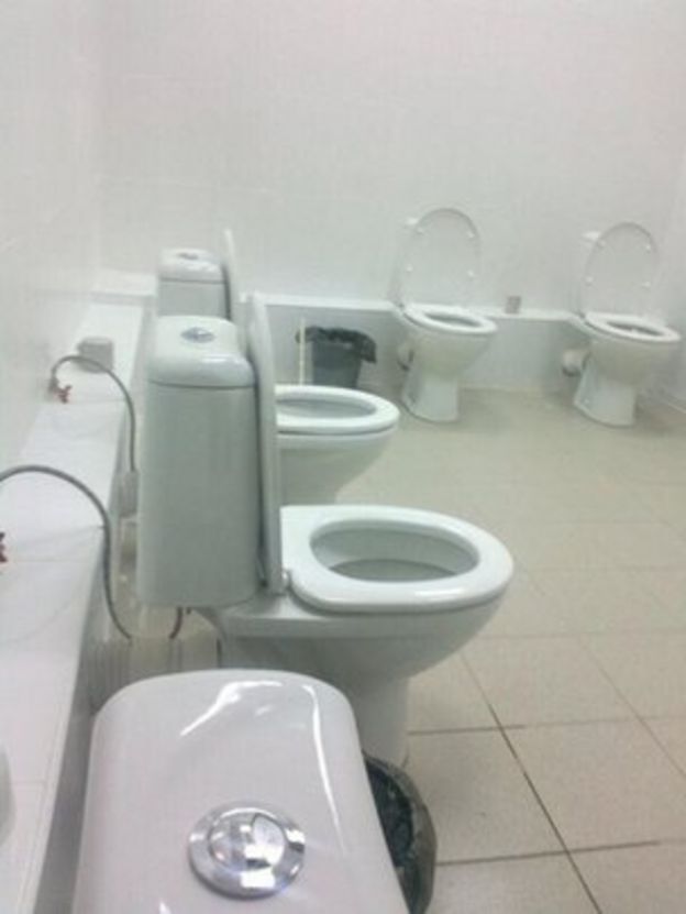 Twitter storm in Russia over Sochi Olympics twin toilet - BBC News