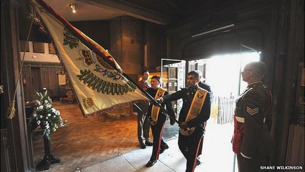 Regimental colours are laid to rest 'but never dead' - BBC News