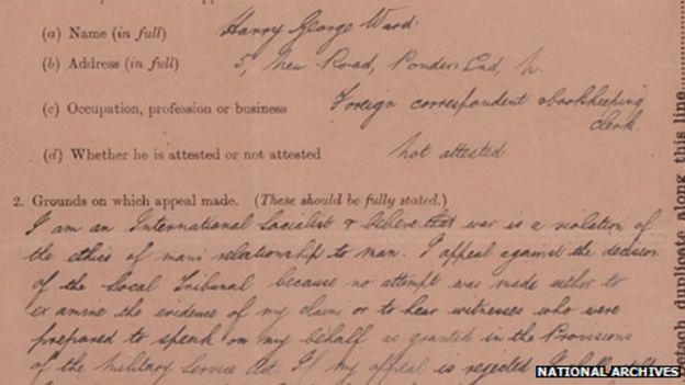 WW1: National Archives letters reveal appeals against conscription ...