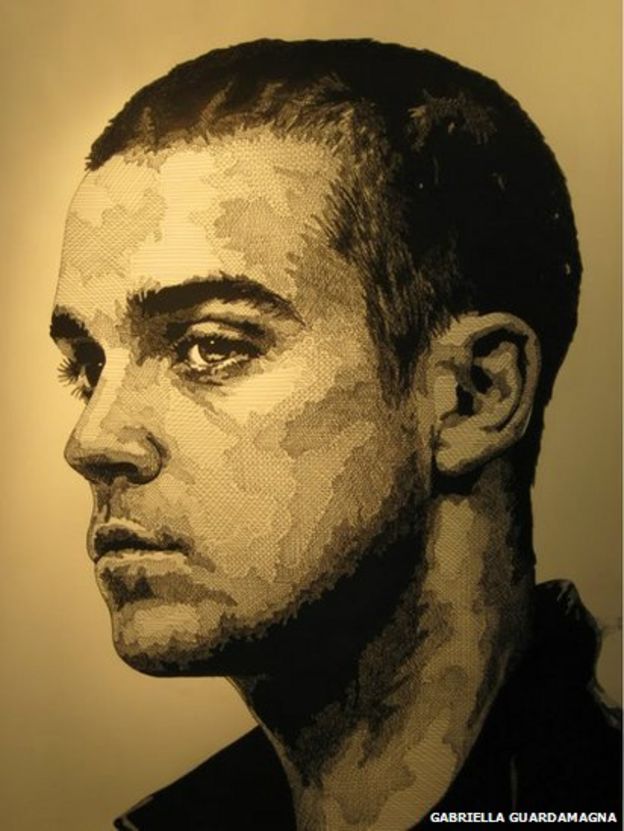 Robbie Williams paintings go on display for his 40th birthday - BBC News