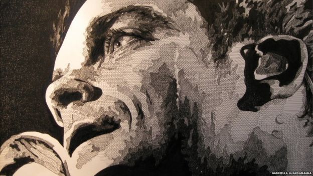 Robbie Williams paintings go on display for his 40th birthday - BBC News