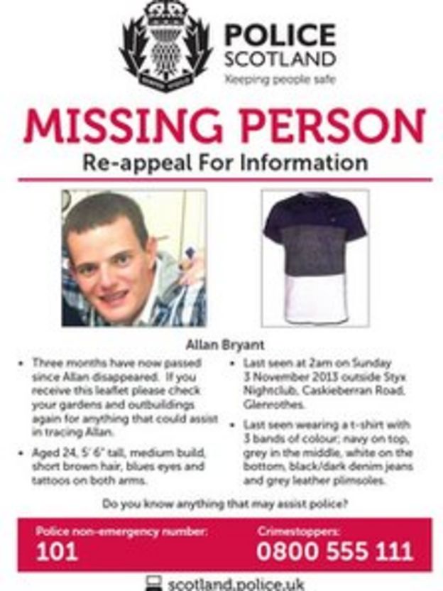 Missing Fife man poster for Allan Bryant marks three months - BBC News