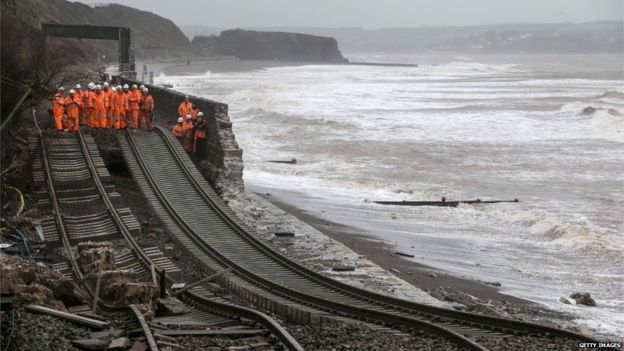 Pictures: Devon coast battered by storm - BBC News