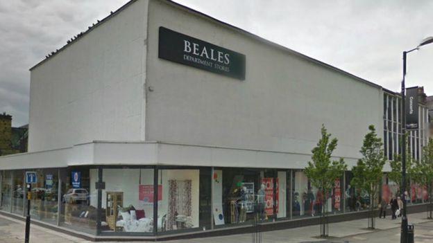 Demolition starts on Harrogate Beales department store - BBC News